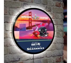 EVERGREEN Led Seattle Seahawks Superbowl 60 Rou Nd Wall Sign - One-color