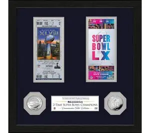 HIGHLAND MINT Seahawks Two Time Super Bowl Cham Ps Frame - One-color