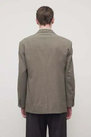 THE ROW Poe Jacket In Wool - Basalt Beach