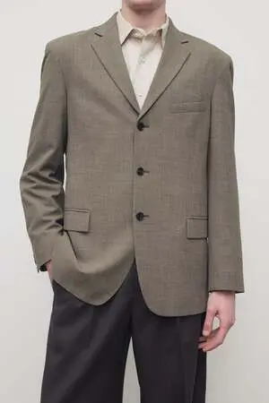 THE ROW Poe Jacket In Wool - Basalt Beach