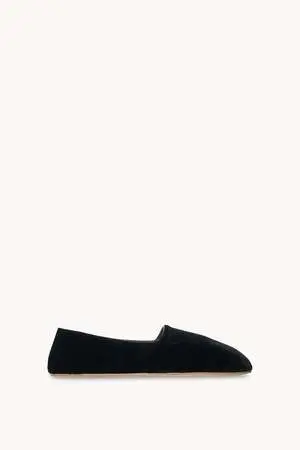 THE ROW Ponti Velvet Slippers - Black