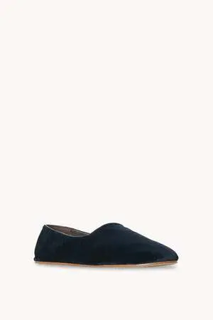 THE ROW Ponti Velvet Slippers - Midnight