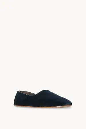 THE ROW Ponti Velvet Slippers - Midnight