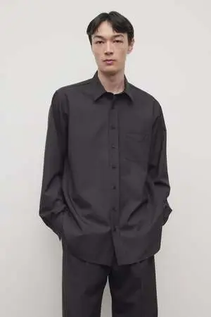 THE ROW Kardiff Shirt - Dark Brown