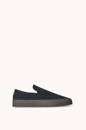 THE ROW Mh Slip On Shoe - Black / Smoked Brown