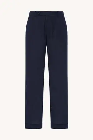 THE ROW Seth Virgin Wool Pant - Navy