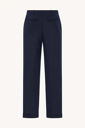 THE ROW Seth Virgin Wool Pant - Navy