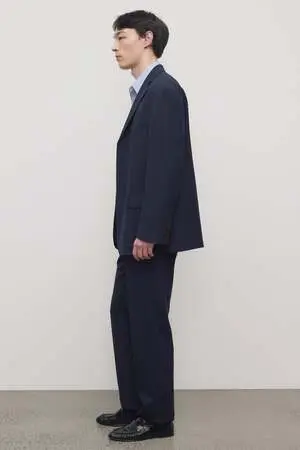 THE ROW Seth Virgin Wool Pant - Navy