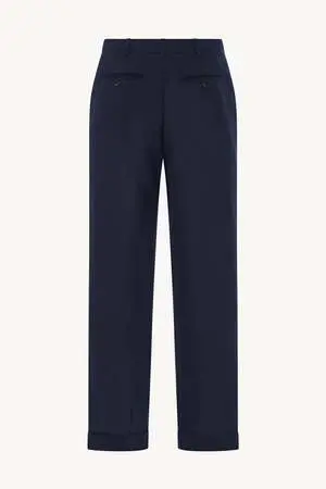 THE ROW Seth Virgin Wool Pant - Navy