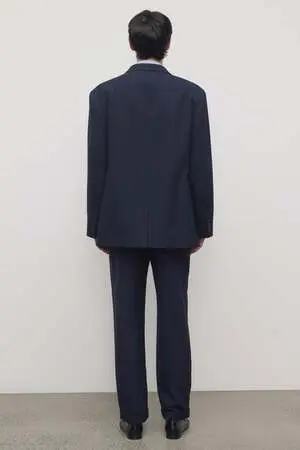 THE ROW Seth Virgin Wool Pant - Navy
