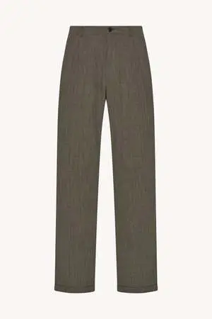 THE ROW Tosca Wool Pant - Basalt Beach