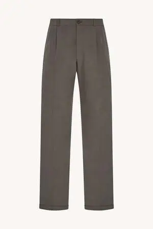 THE ROW Tosca Wool Pant - Cedar Brown