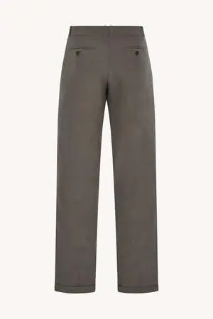 THE ROW Tosca Wool Pant - Cedar Brown