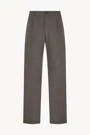 THE ROW Tosca Wool Pant - Cedar Brown