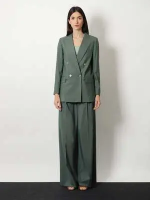 Max Mara Virgin Wool And Silk Wide Leg Trousers