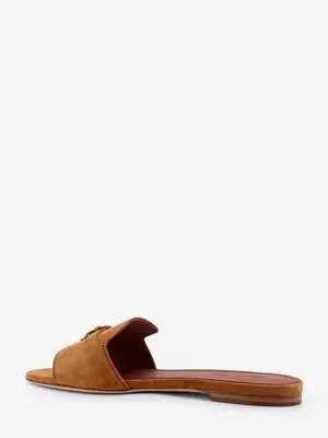 Loro Piana Suede Summer Charms Flat Sandals