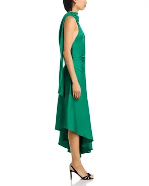 Simkhai Monica Satin Midi Dress - Kelly Green