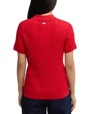 Barbour Hartland Cable Knit Polo Tee