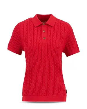 Barbour Hartland Cable Knit Polo Tee