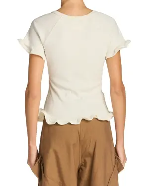 Stella McCartney Frilled Hem Ribbed Tee