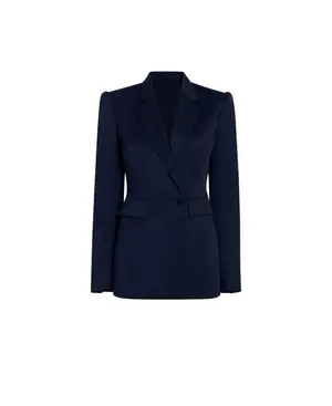 Another Tomorrow Seamed Waist Tailored Jacket