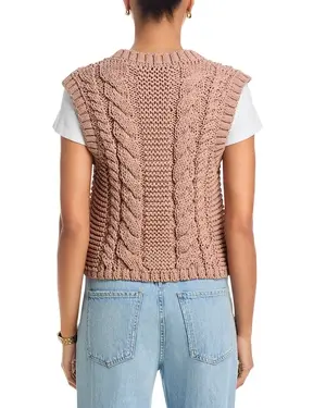 Aqua Sleeveless Cable Knit Sweater