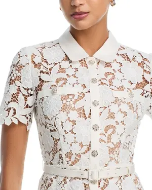 SELF-PORTRAIT Lace Collared Midi Dress