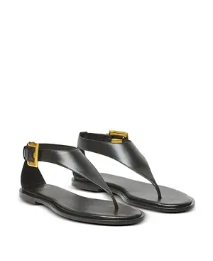 Balmain Anthem Flat Toe Post Sandals - Black