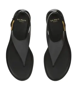 Balmain Anthem Flat Toe Post Sandals - Black