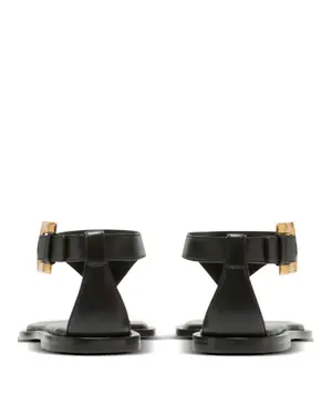 Balmain Anthem Flat Toe Post Sandals - Black