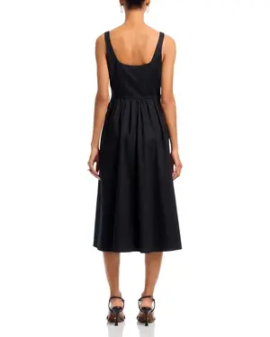 WAYF Lizzy Bow Trim Midi Dress