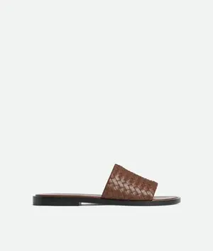 BOTTEGA  VENETA Elio Intrecciato Leather Mule - Dark Leather