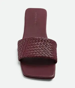 Bottega Veneta Intrecciato Leather Travel Flat Mule - Barolo