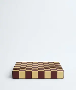 BOTTEGA  VENETA Chess And Checkers Set - Straw/barolo