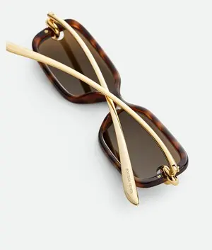 Bottega Veneta Knot Rectangular Sunglasses - Havana/brown