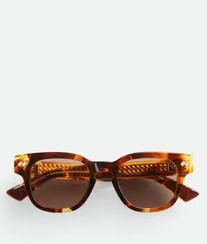 BOTTEGA  VENETA Intrecciato Panthos Sunglasses - Havana/brown