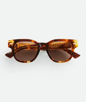 BOTTEGA  VENETA Intrecciato Panthos Sunglasses - Havana/brown