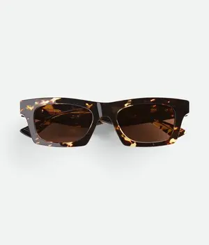 BOTTEGA  VENETA Squared Sunglasses - Havana/brown