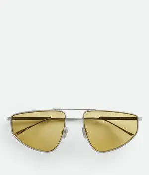 BOTTEGA  VENETA Aviator Sunglasses - Silver/yellow