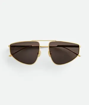 BOTTEGA  VENETA Classic Aviator Sunglasses - Gold/gray