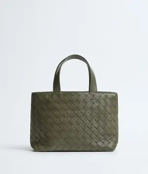 BOTTEGA  VENETA Mini Intrecciato Zipped Tote - Crocodile