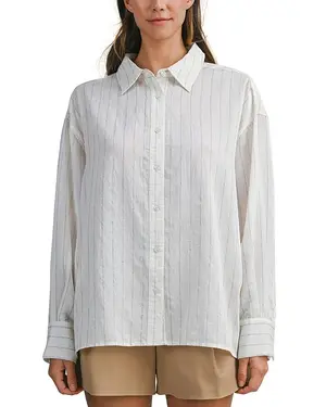 LUVEE Pinstripe Oversized Shirt