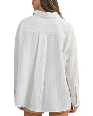 LUVEE Pinstripe Oversized Shirt