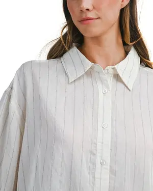 LUVEE Pinstripe Oversized Shirt