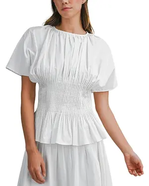 LUVEE Poplin Pintucked Top