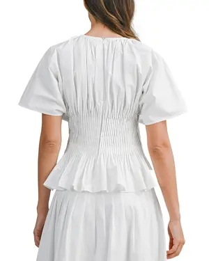 LUVEE Poplin Pintucked Top