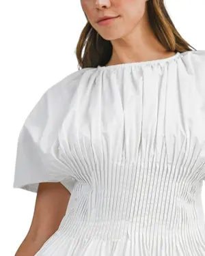 LUVEE Poplin Pintucked Top