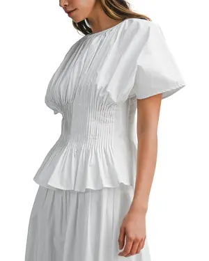 LUVEE Poplin Pintucked Top