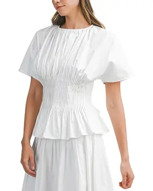 LUVEE Poplin Pintucked Top