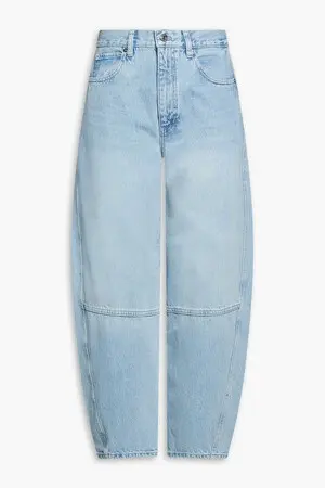 FRAME The Twisted Cropped Barrelleg Jeans - Light Denim